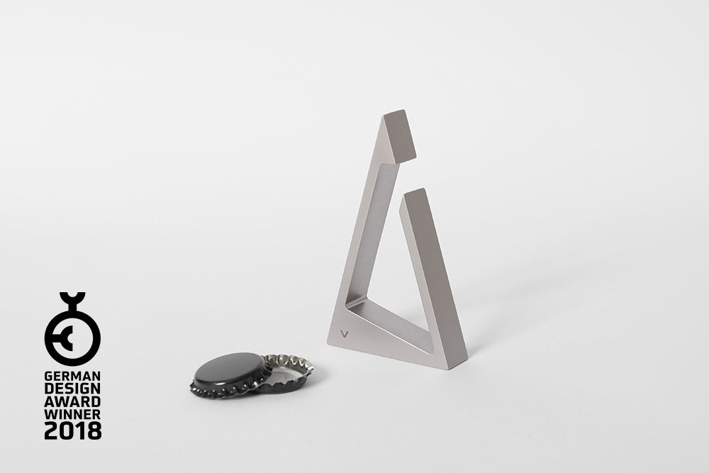 TRIANGLE bottle opener satin silver finish – VAUproducts